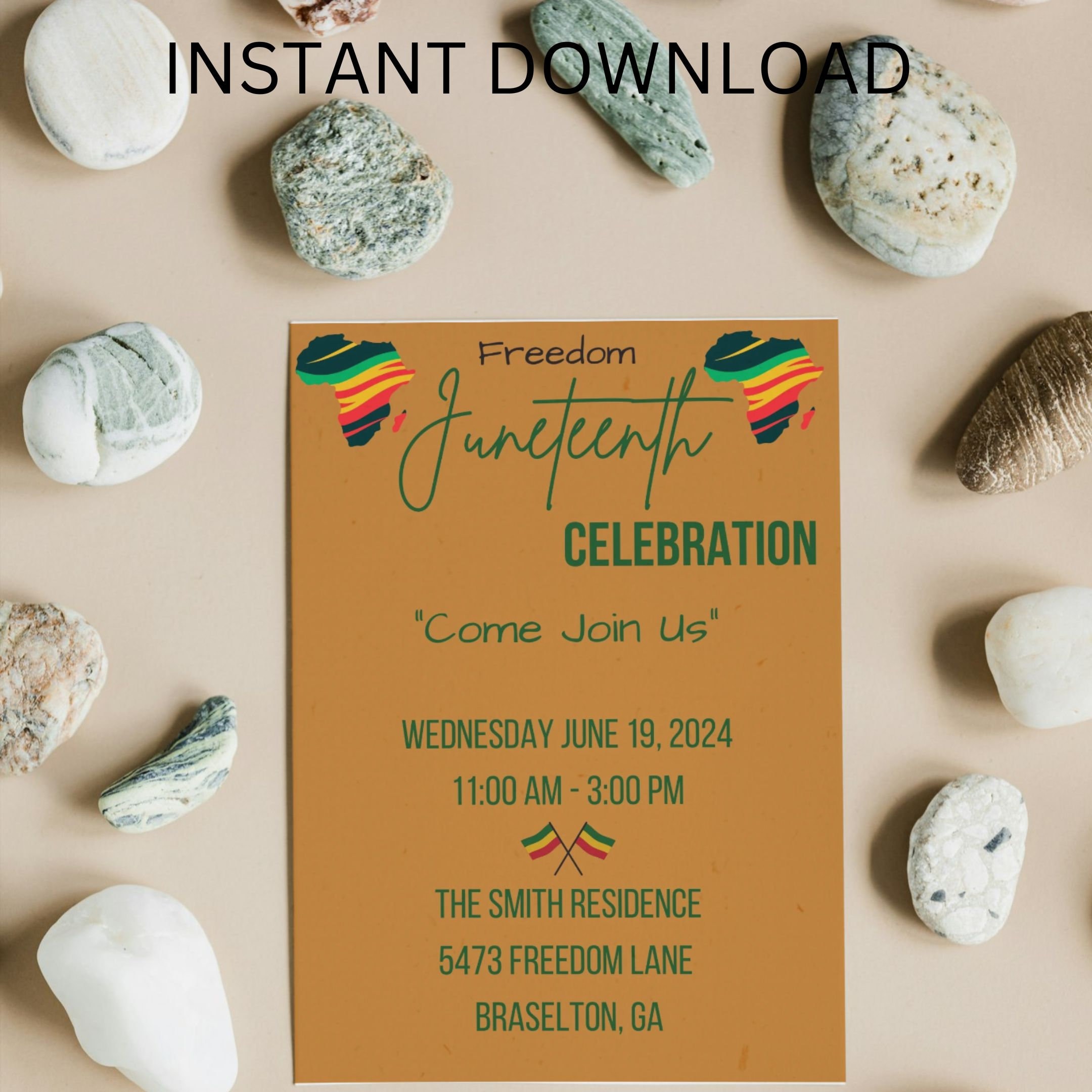 Juneteenth Celebration Invitation Template|freedom Day Invite|editable ...