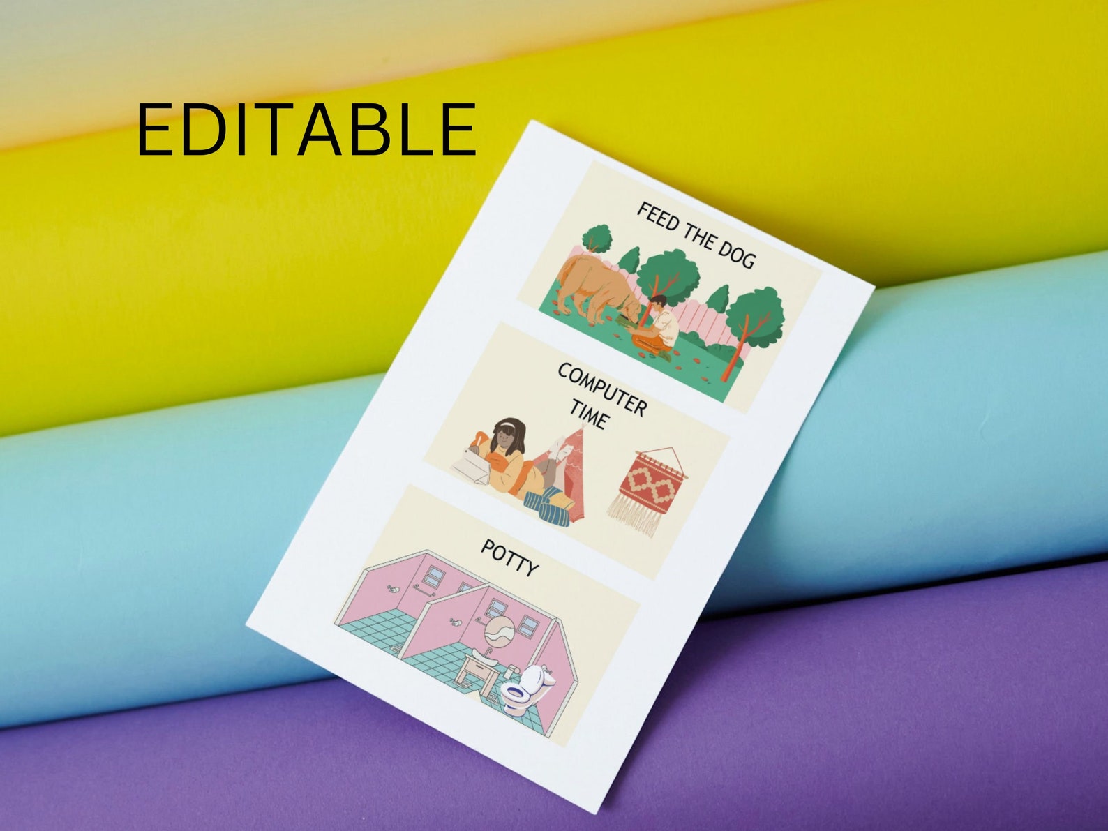 Visual Morning Routine Schedule for Kids Printable Visual Chore Chart ...