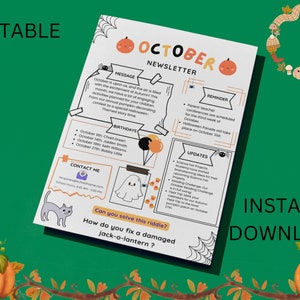 Newsletter Template|editable Newsletter| Monthly Newsletter| School ...