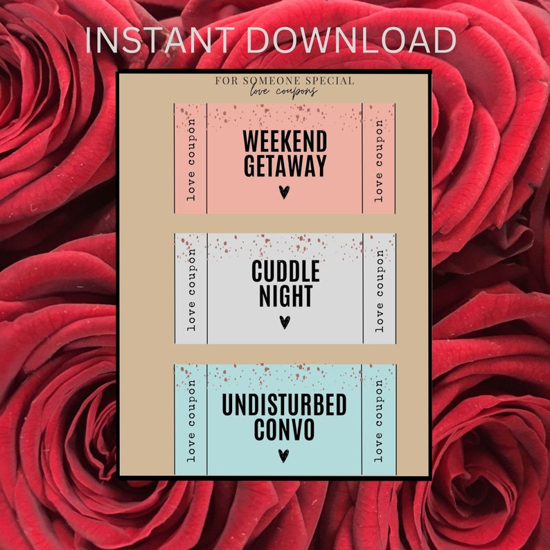 Printable Love Coupons: Editable Romantic Gift (PDF) - Etsy