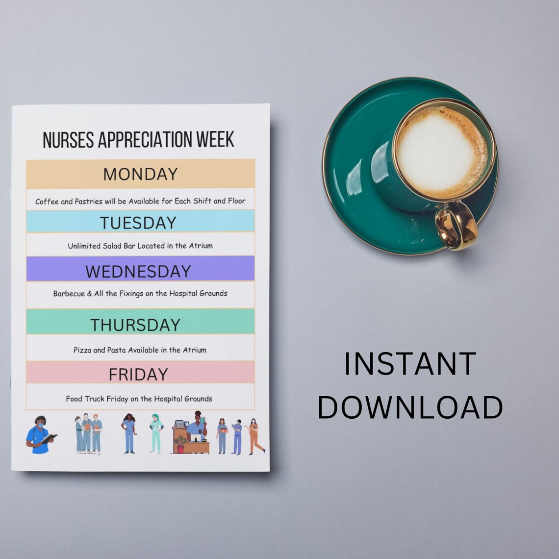 Editable Nurse Appreciation Week Flyer|nurse Week Schedule Flyer ...