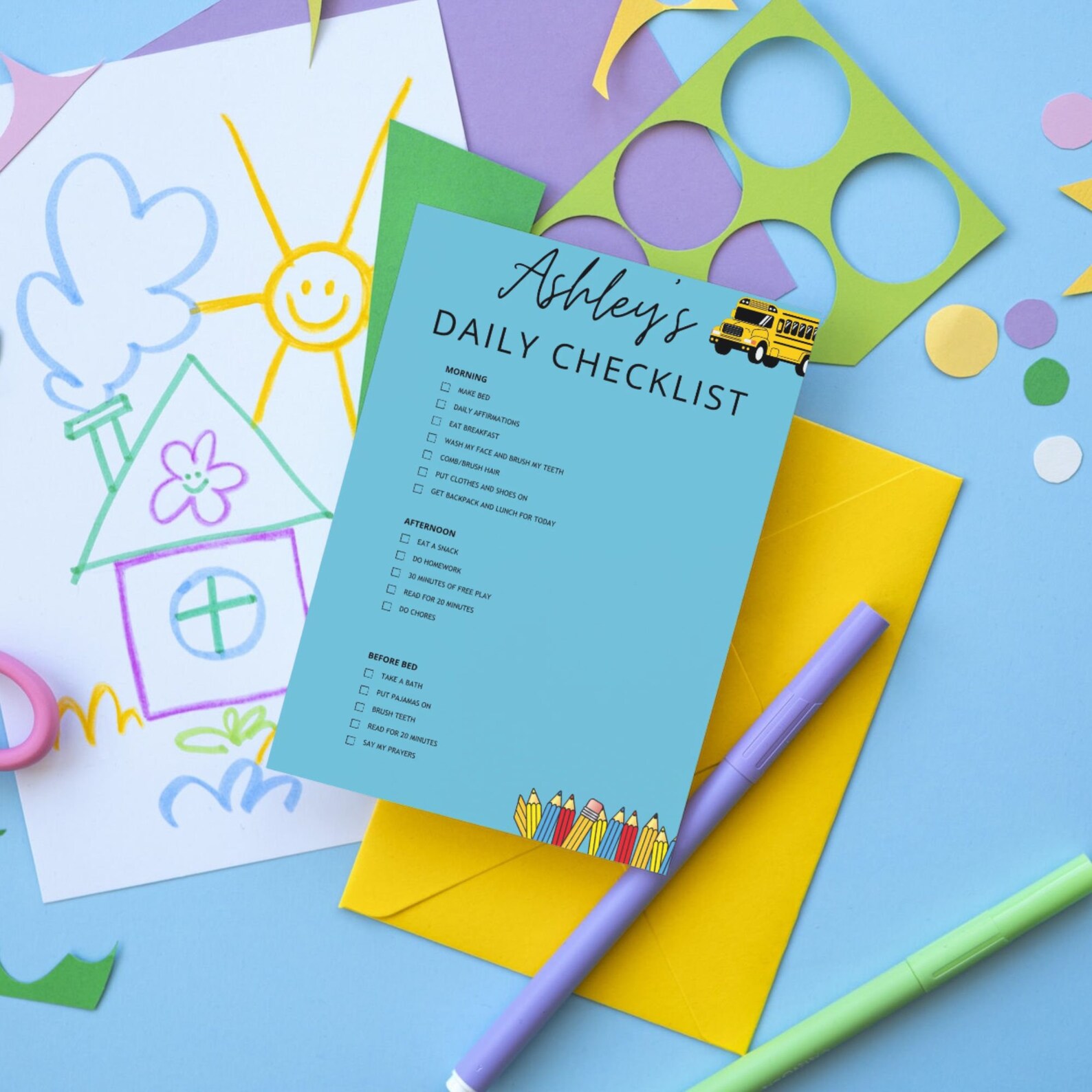 Elementary School Checklist Schedule Printable|to Do List Template ...