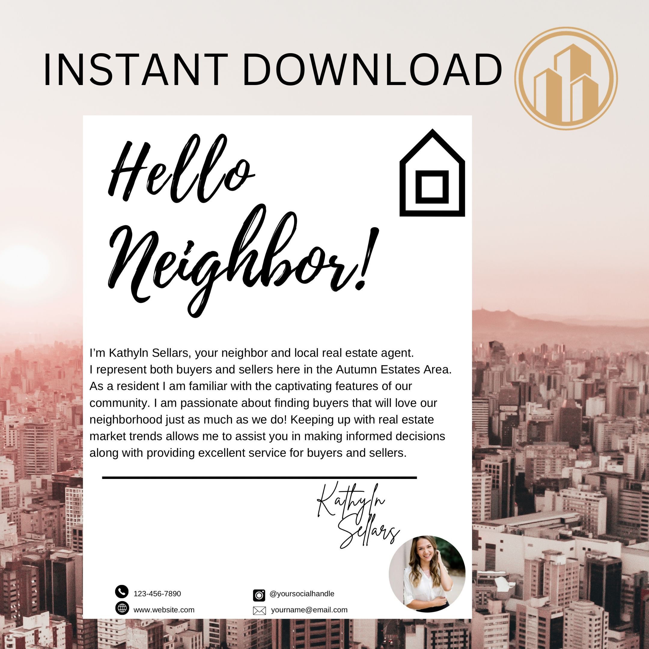 Hello Neighbor Real Estate Letter|real Estate Marketing|real Estate ...