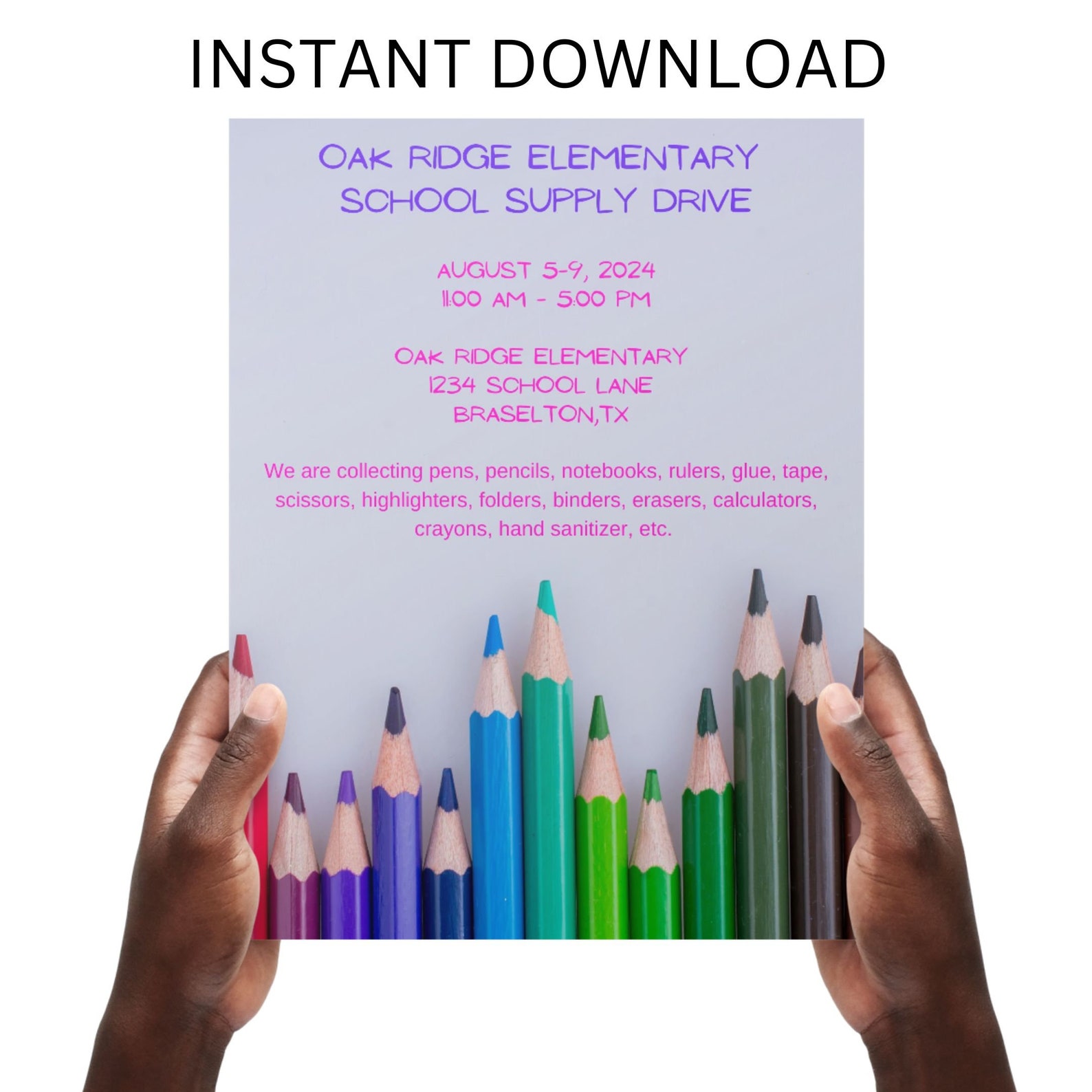 Editable Back to School Flyer Bundle: School Supply Drive & Open House ...