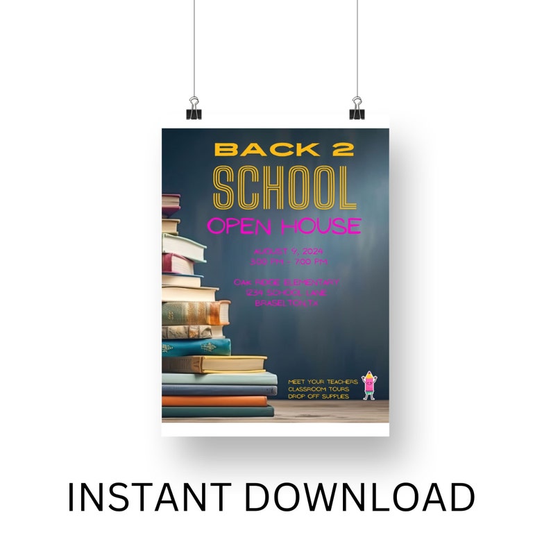Editable Back to School Flyer Bundle: School Supply Drive & Open House ...