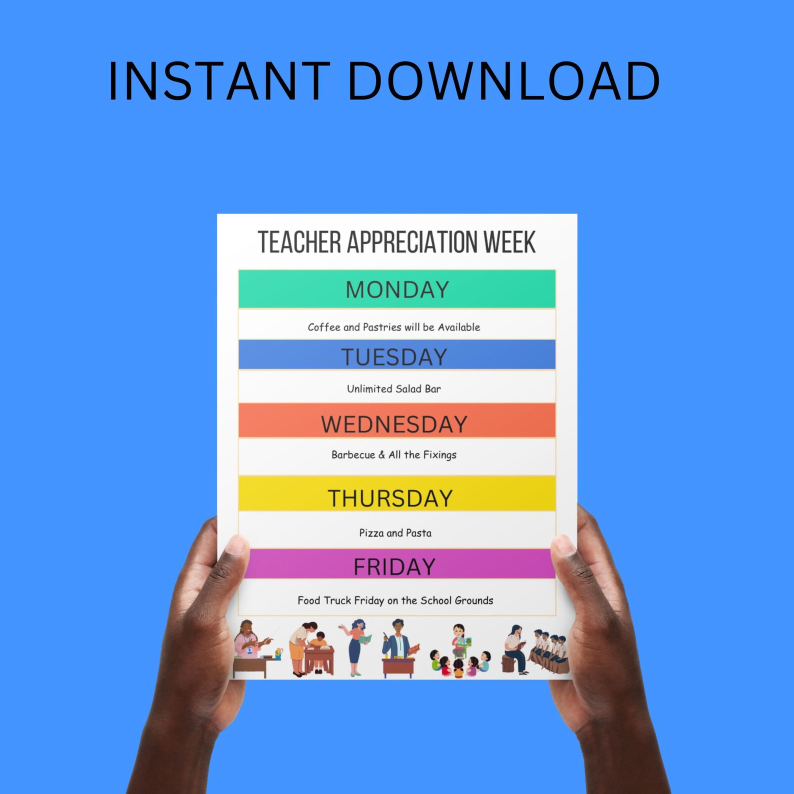 Editable Teacher Appreciation Schedule Poster|teacher Appreciation ...