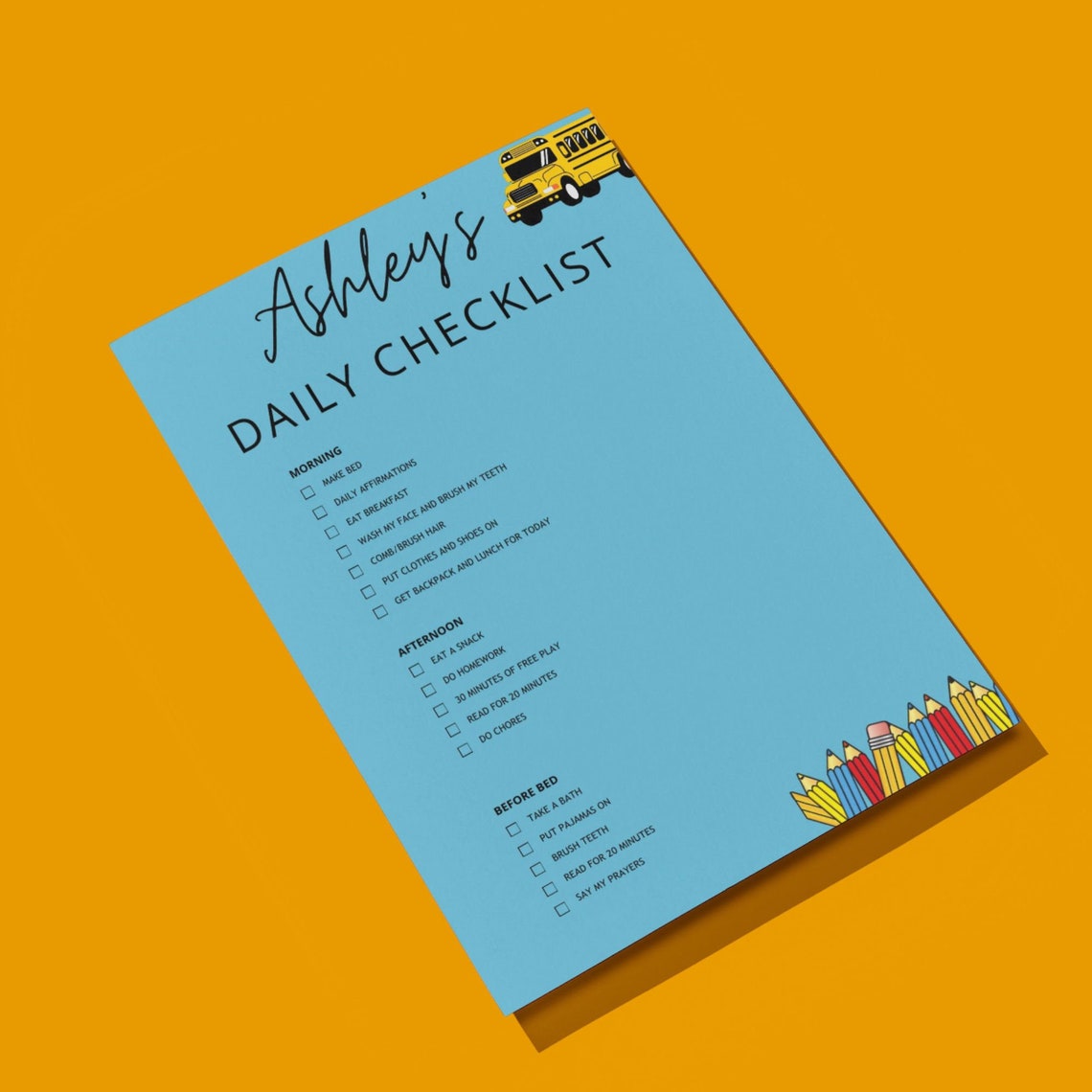 Elementary School Checklist Schedule Printable|to Do List Template ...