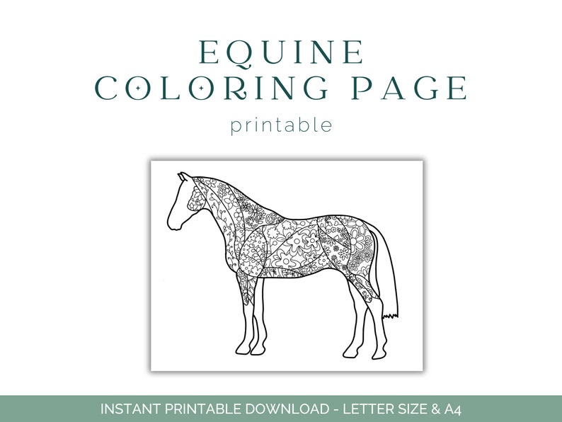 Equine Coloring Page Horse Coloring Activity Horse Coloring Page Equine ...