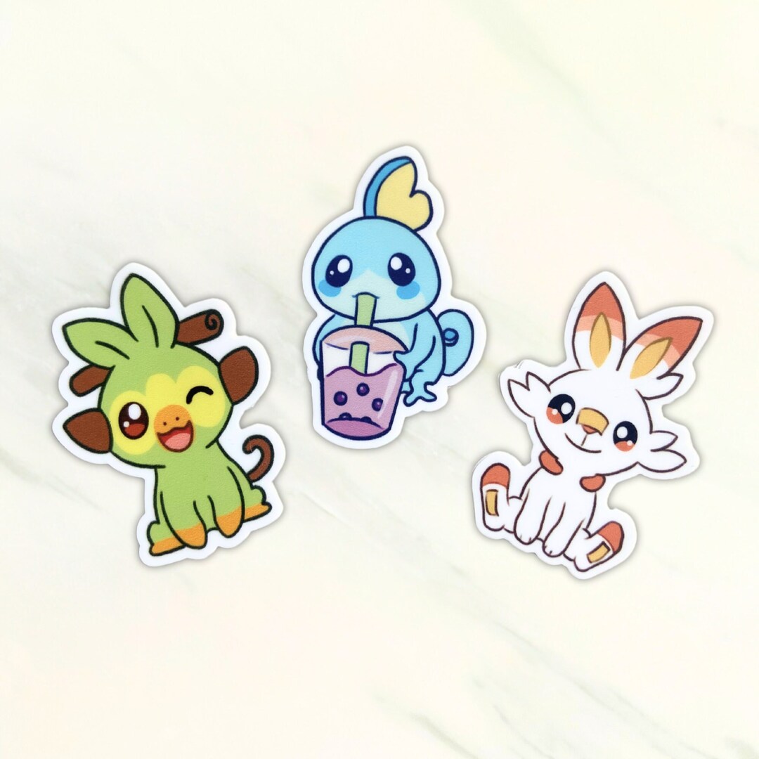 Cute Generation VIII Starter Grookey Scorbunny Sobble Vinyl Matte ...