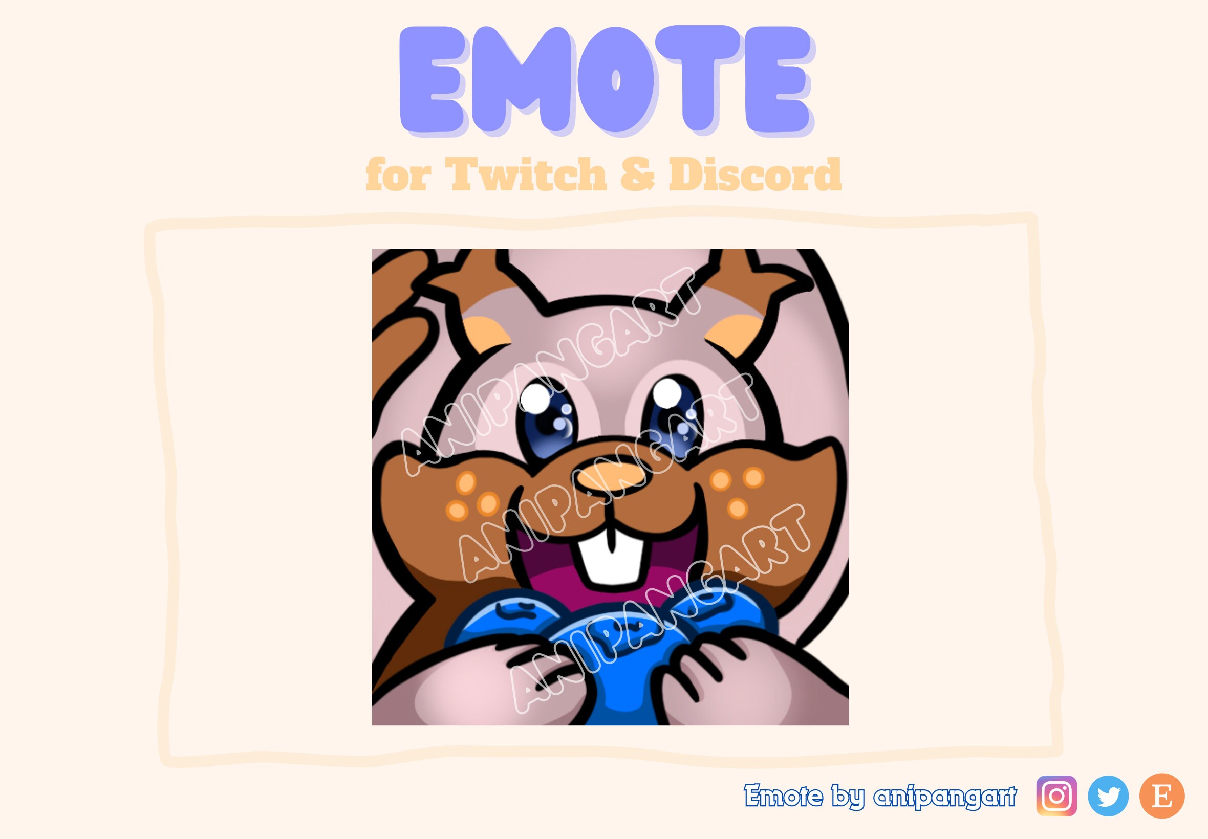 Cute Greedent Emote for Twitch/discord I Squirrel Emote Adorable ...