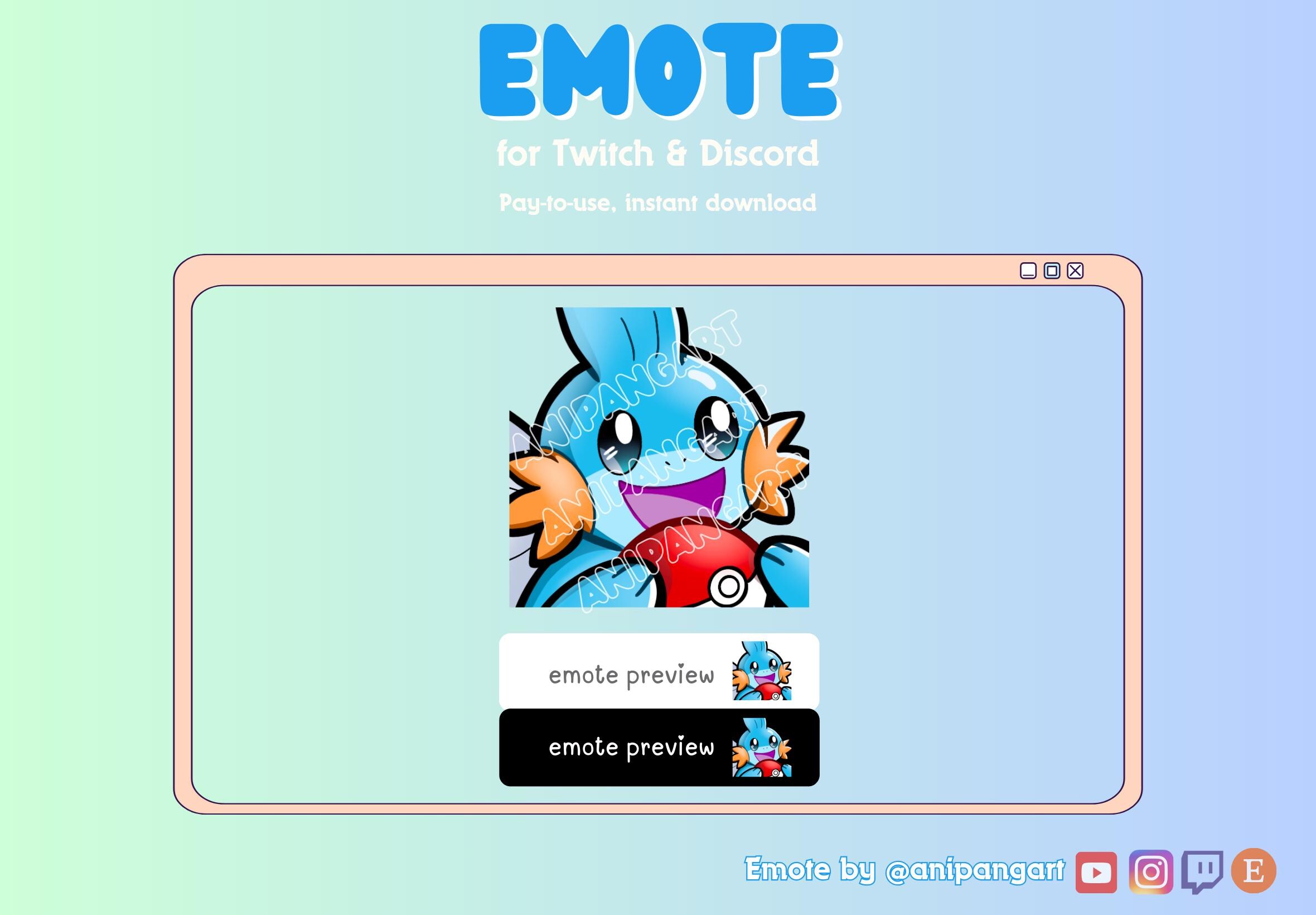 Cute Mudkip Emote for Twitch/discord I Starter Pokemon Emote I Pokeball ...