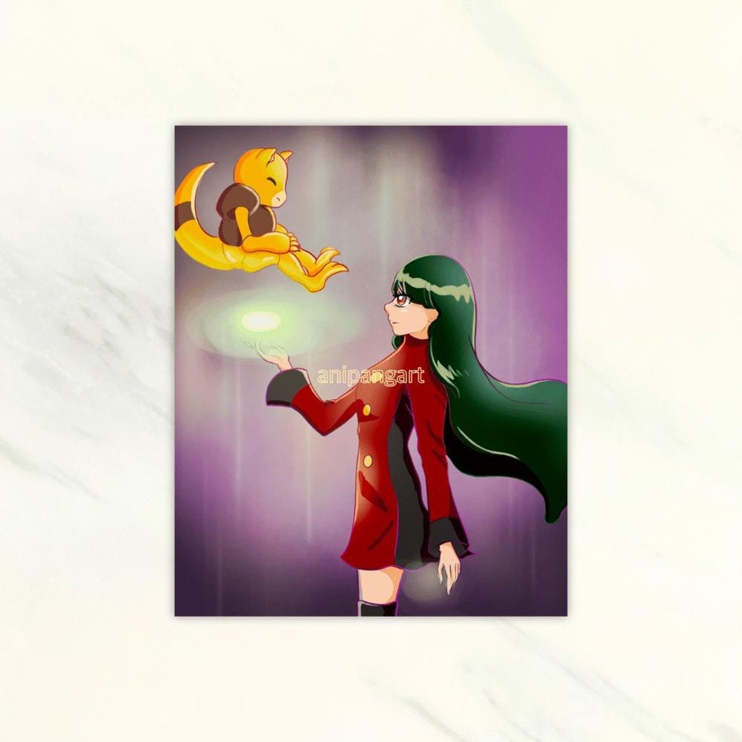 Ghost Psychic Gym Leader Sabrina Abra Art Print | Illustration Art ...