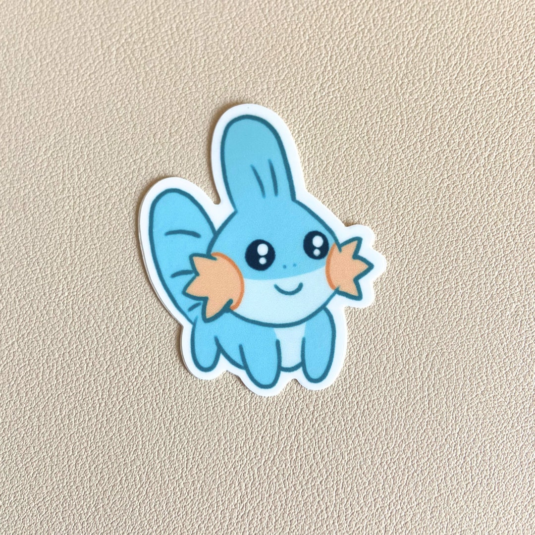 Cute Mudkip Vinyl Matte Sticker | Chibi Mudkip Sticker Smiling - Etsy