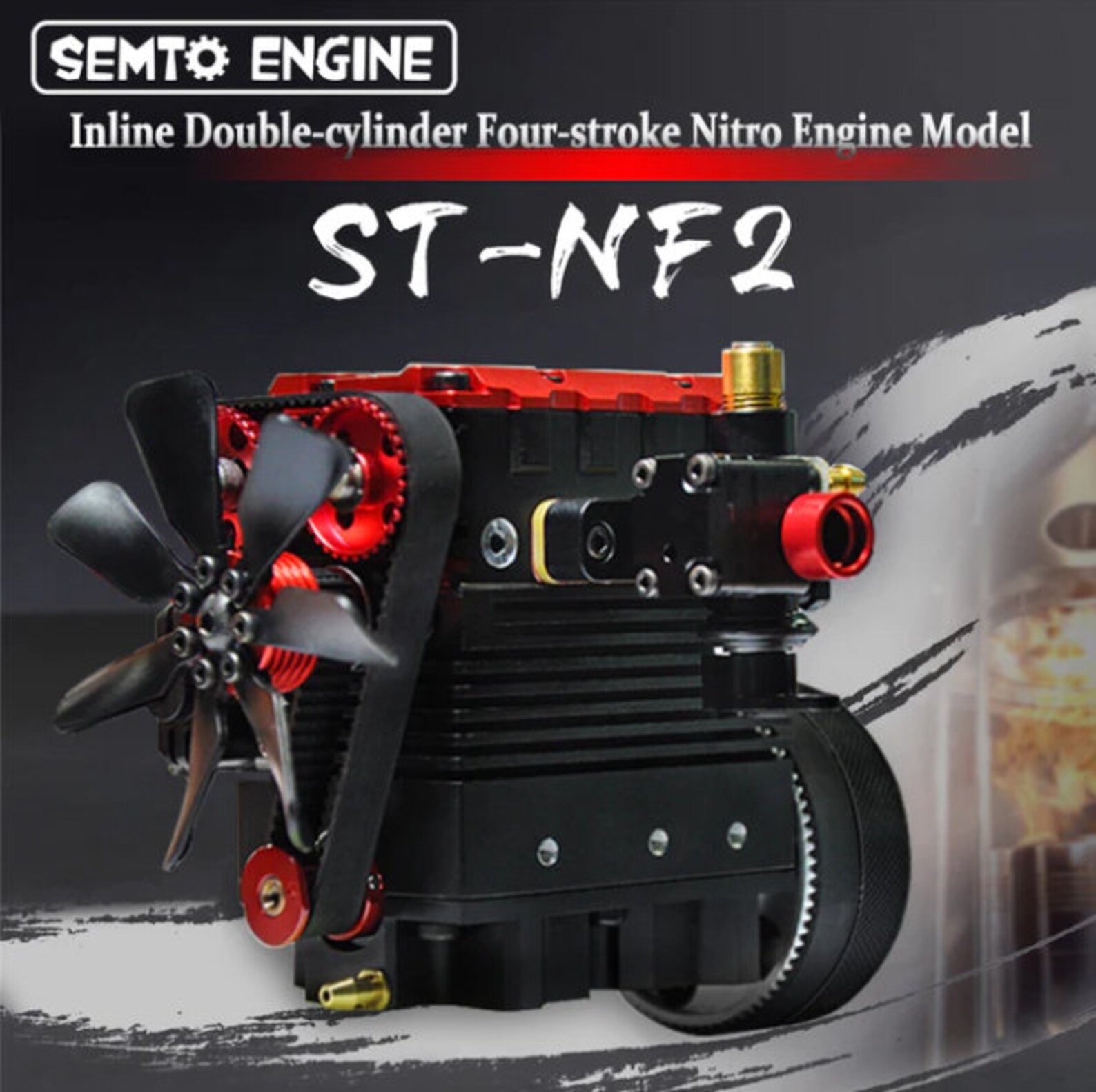 ST-NF2 Engine 7cc SOHC Inline 2 Cylinders 4 Stroke Air Cooled Nitro ...