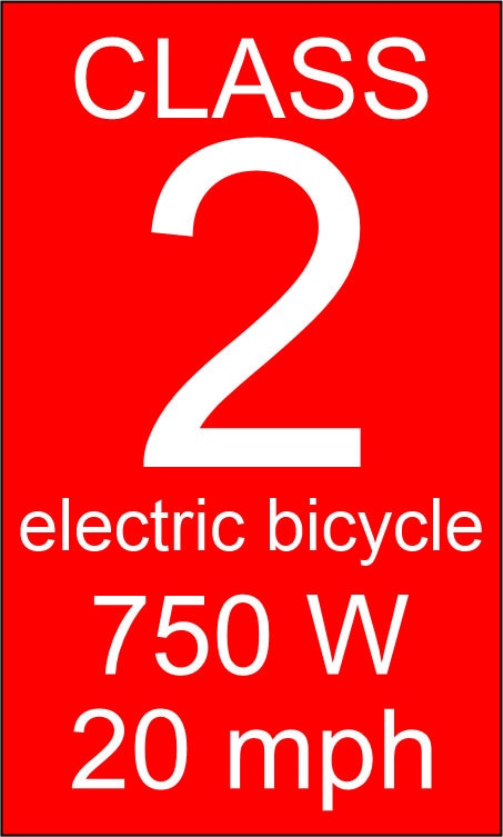 Class 2 E-bike Decal 750w 20mph (pack of 2) - Etsy
