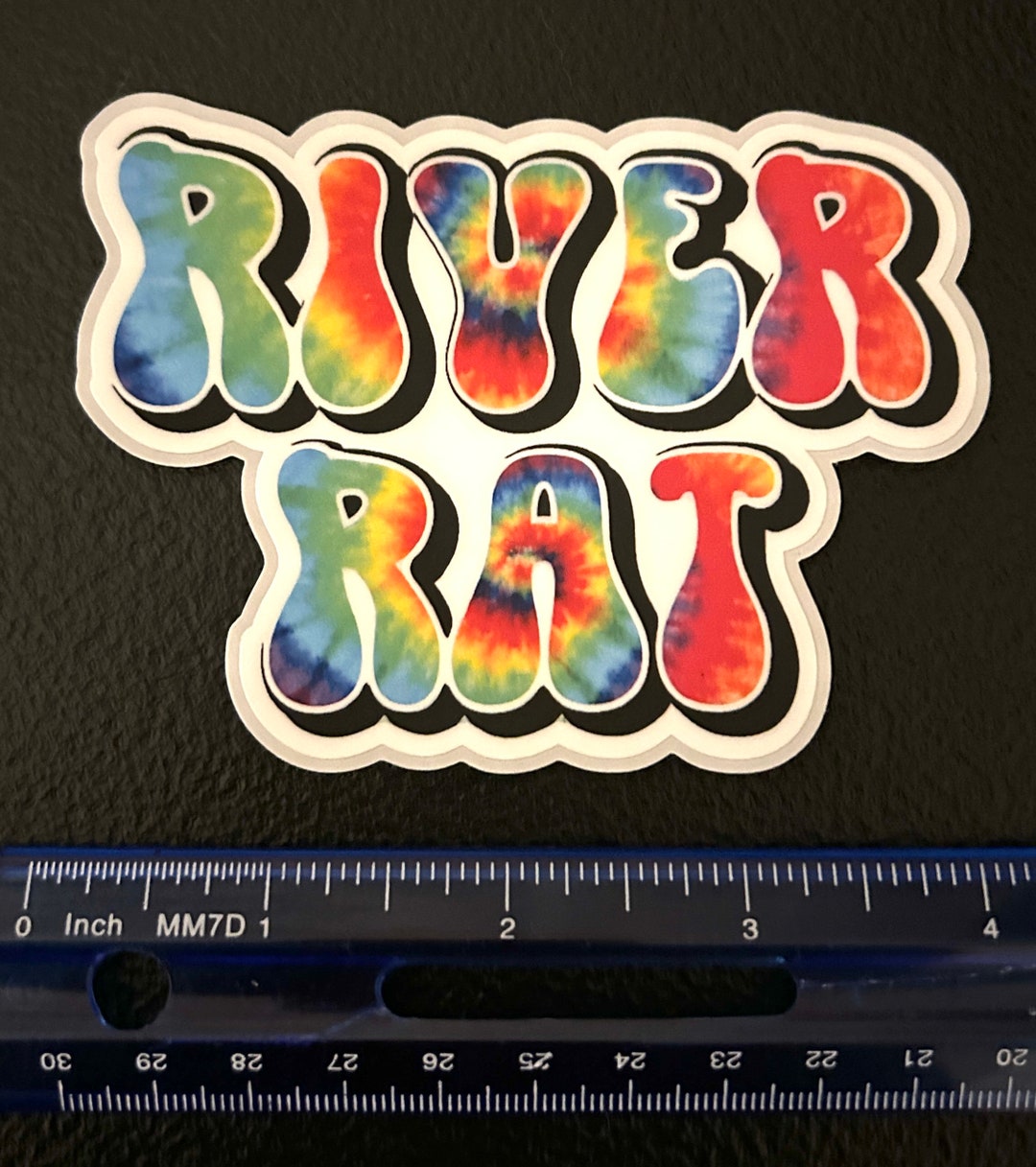 River Rat Sticker in Tie-dye Colors Water Resistant - Etsy