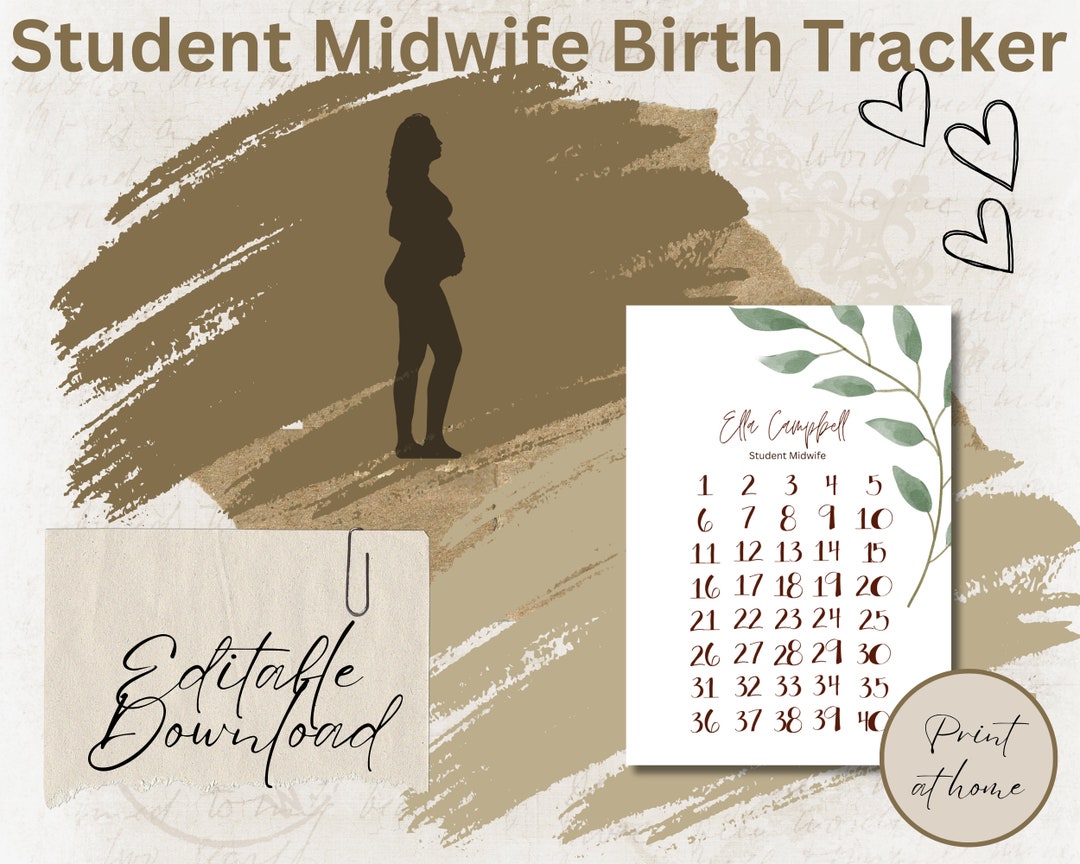 Midwife Birth Tracker Editable Birth Counterstudent Midwife Essential ...