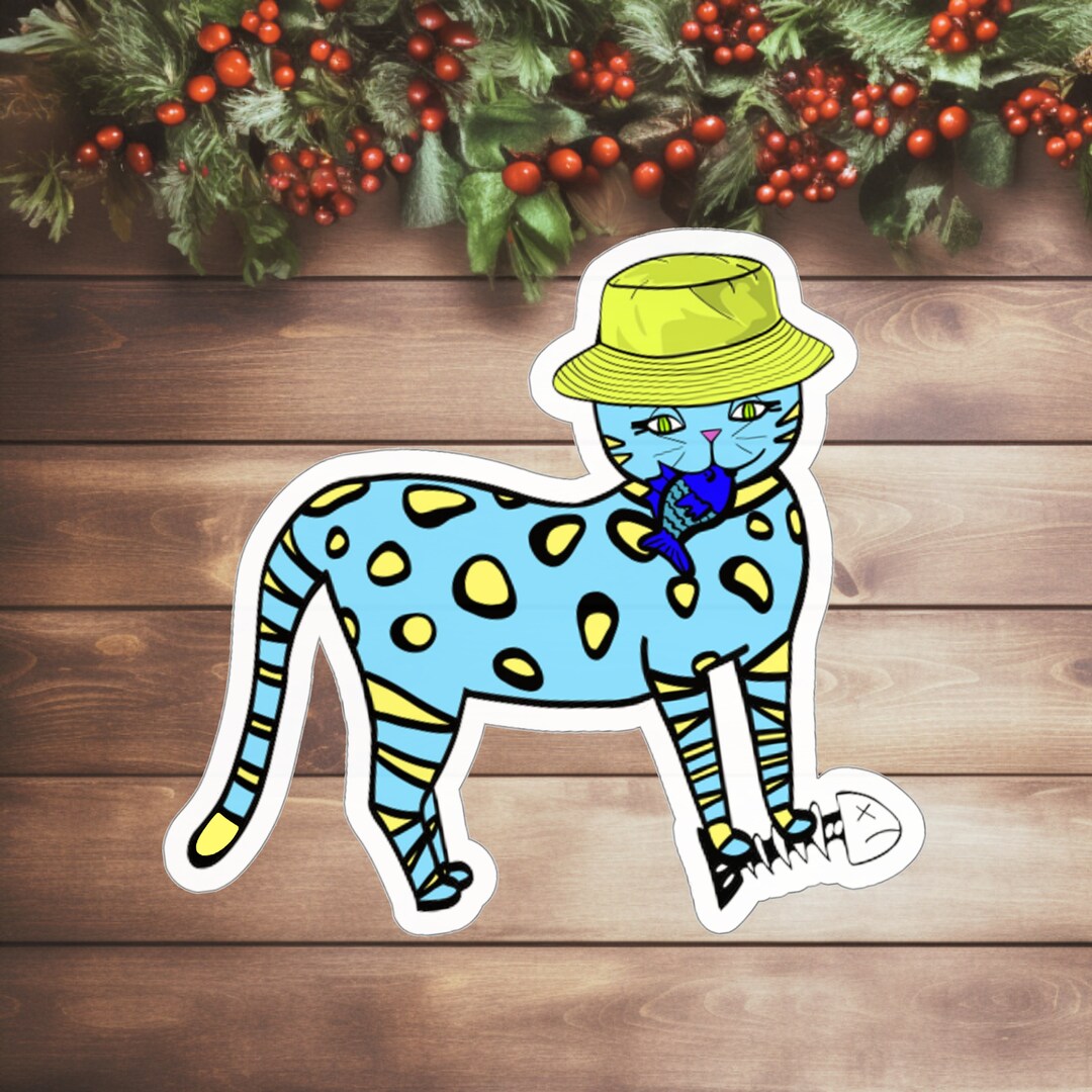 VINYL Sticker, Funny Bengal CAT Kiss-cut Decal, Mischievous Cats, Cat ...