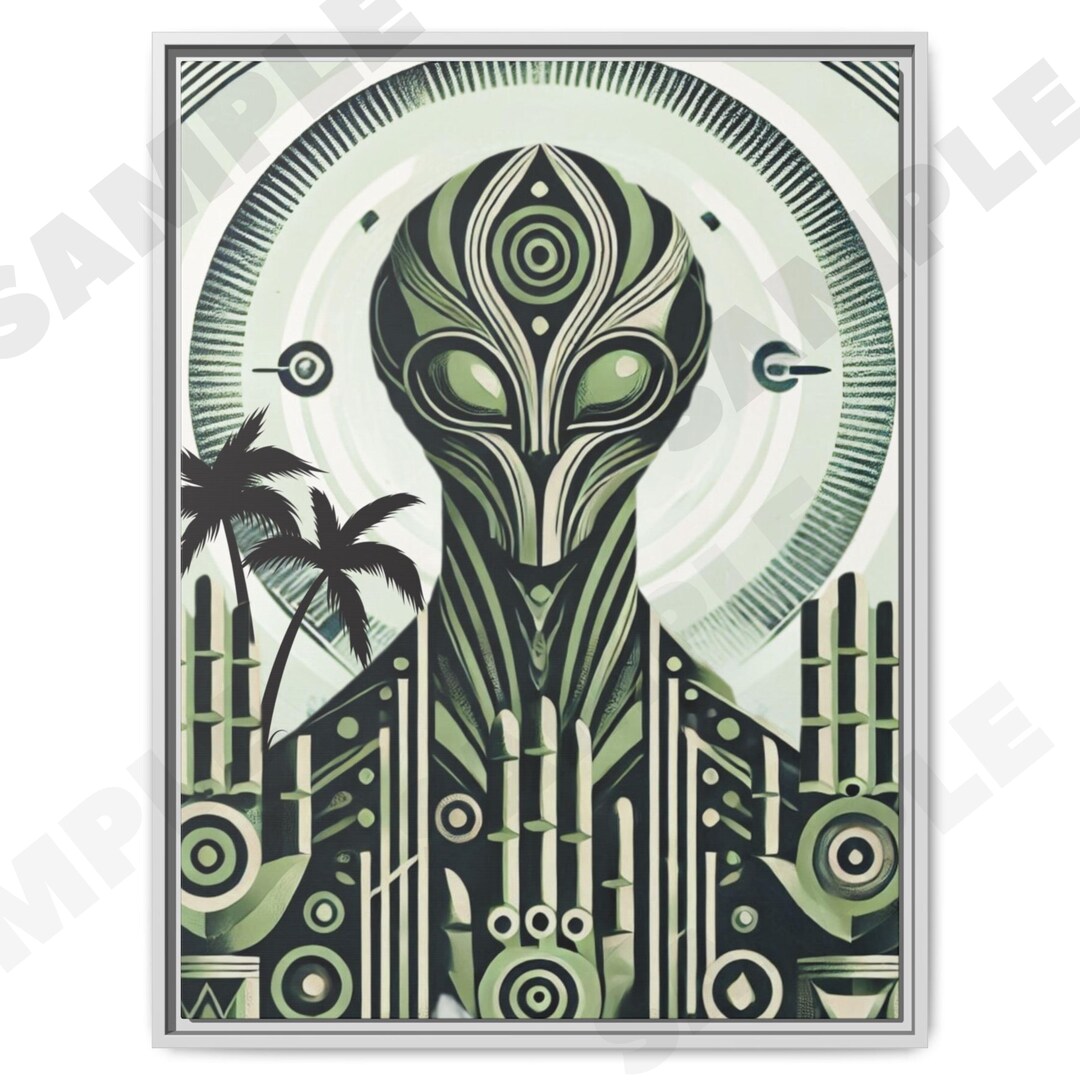 Florida Alien Art | Modern Geometric Green / Lime Cream ...