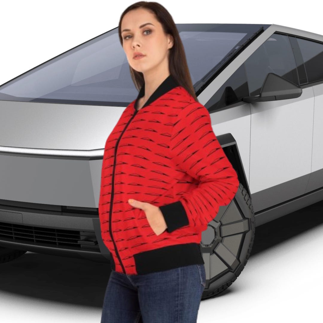 TESLA CYBERTRUCK Bomber Jacket Women's Cybertruck Fan Gift & Tesla Fan ...
