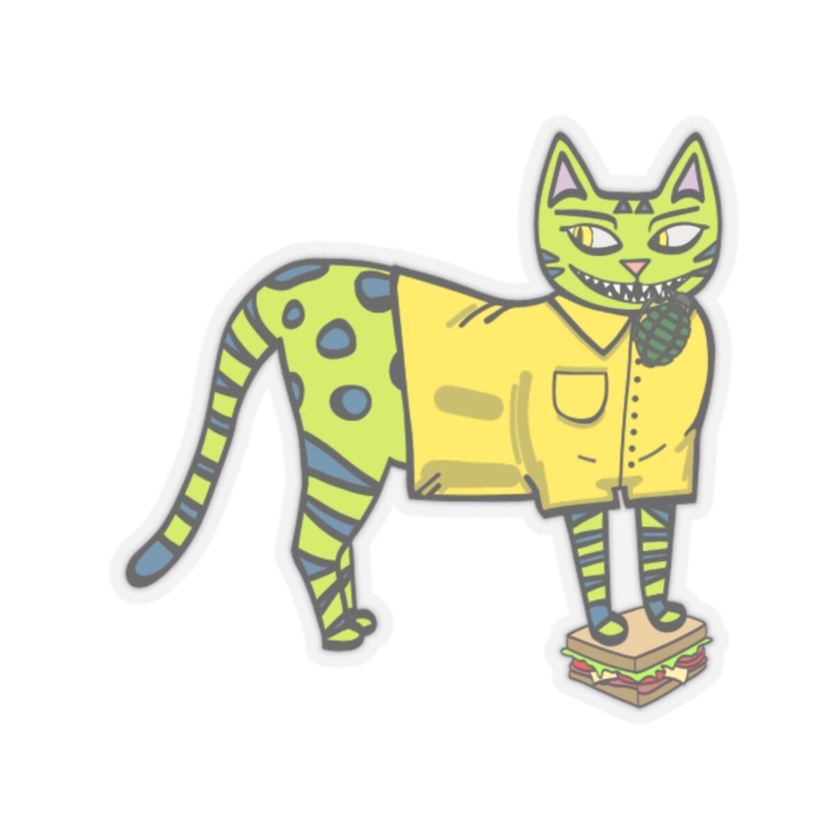 VINYL Sticker, Funny Bengal CAT Kiss-cut Decal, Mischievous Cats, Cat ...