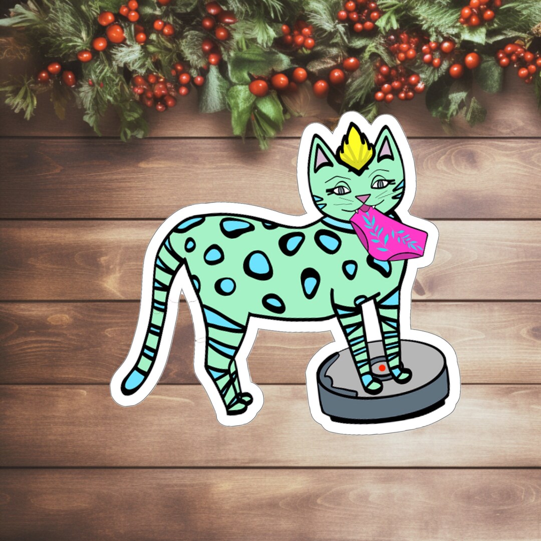 VINYL Sticker, Funny Bengal CAT Kiss-cut Decal, Mischievous Cats, Cat ...