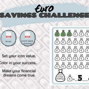Euro Savings Challenge, Money Tracker, Budget Planner, Personal Finance ...