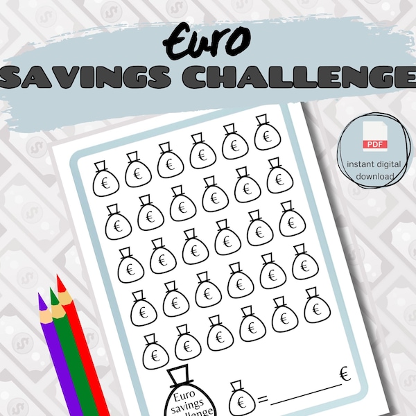 Euro Savings Challenge, Money Tracker, Budget Planner, Personal Finance ...