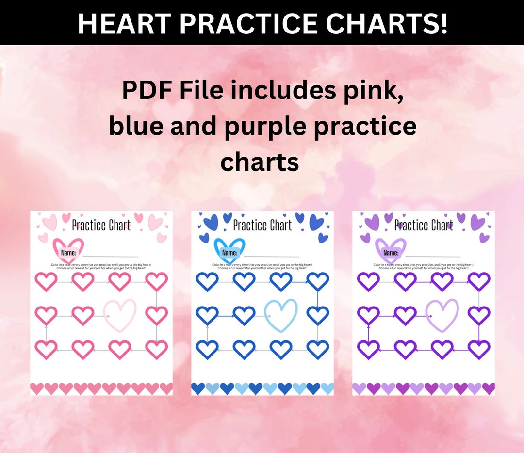 Heart Practice Charts! | Instant Download | Printable - Etsy