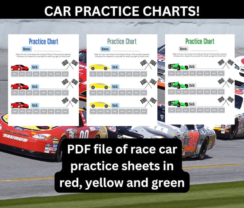Car Practice Charts! | Instant Download | Printable - Etsy