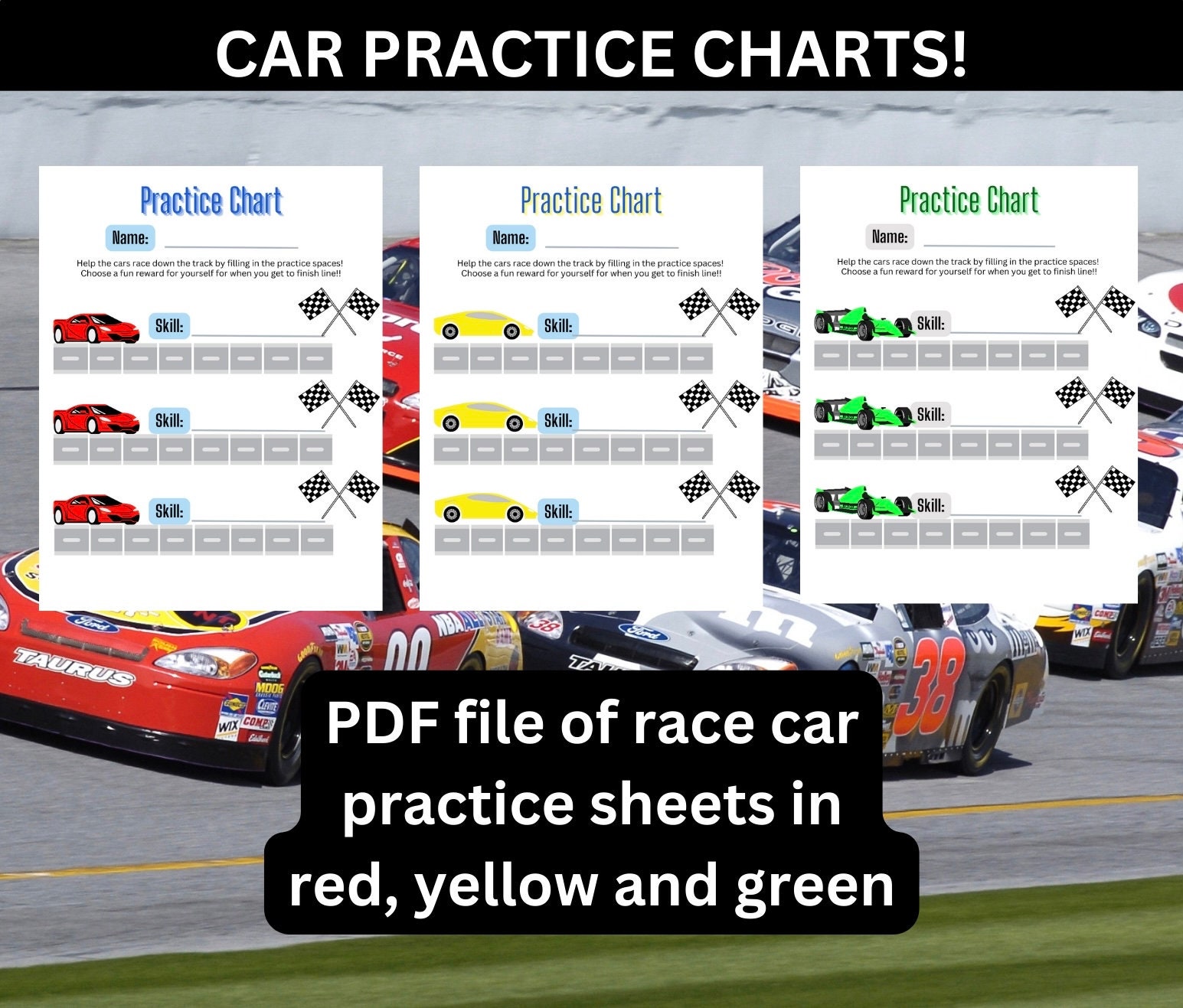 Car Practice Charts! | Instant Download | Printable - Etsy