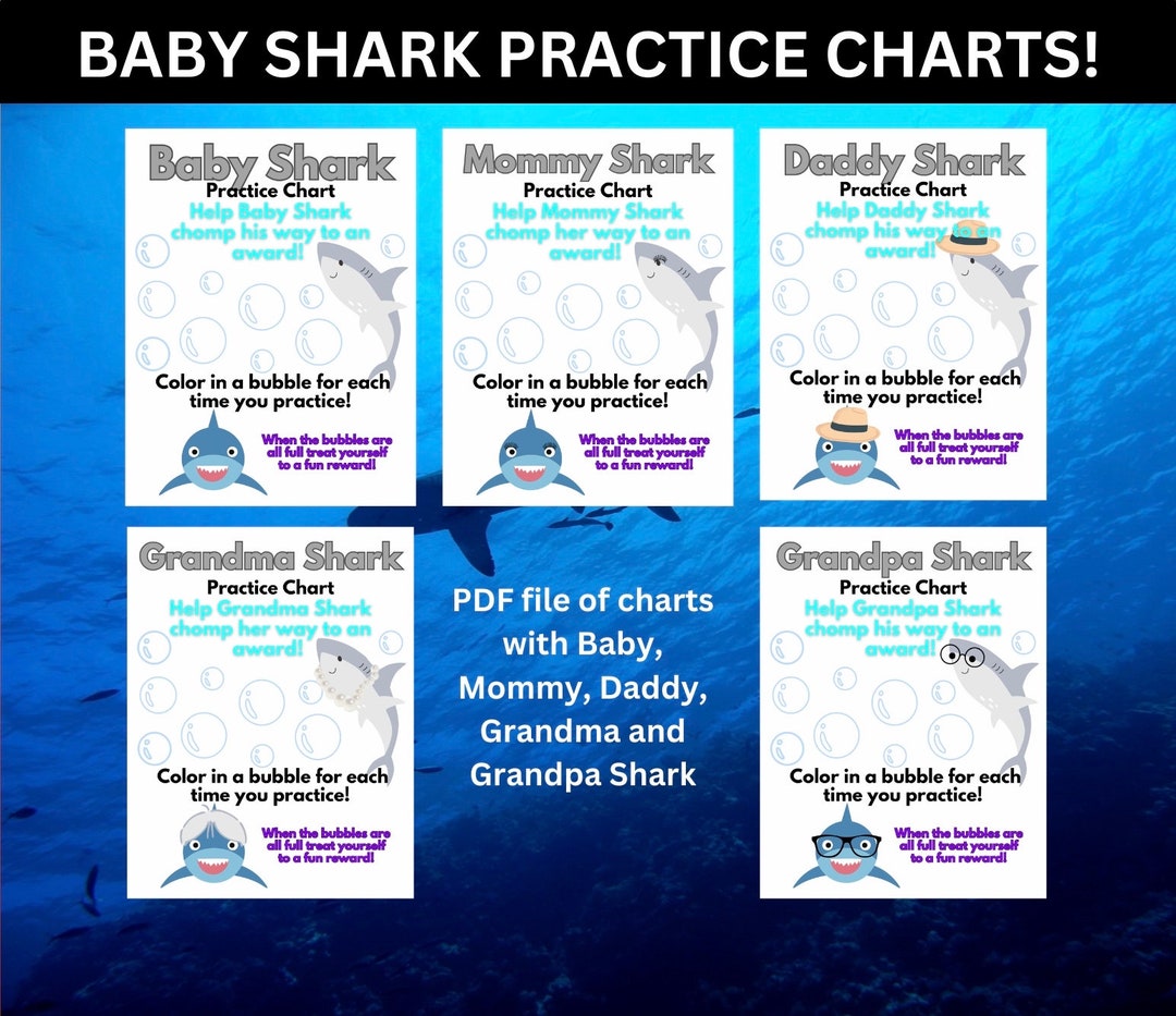 Baby Shark Practice Charts! | Printable Instant Download - Etsy