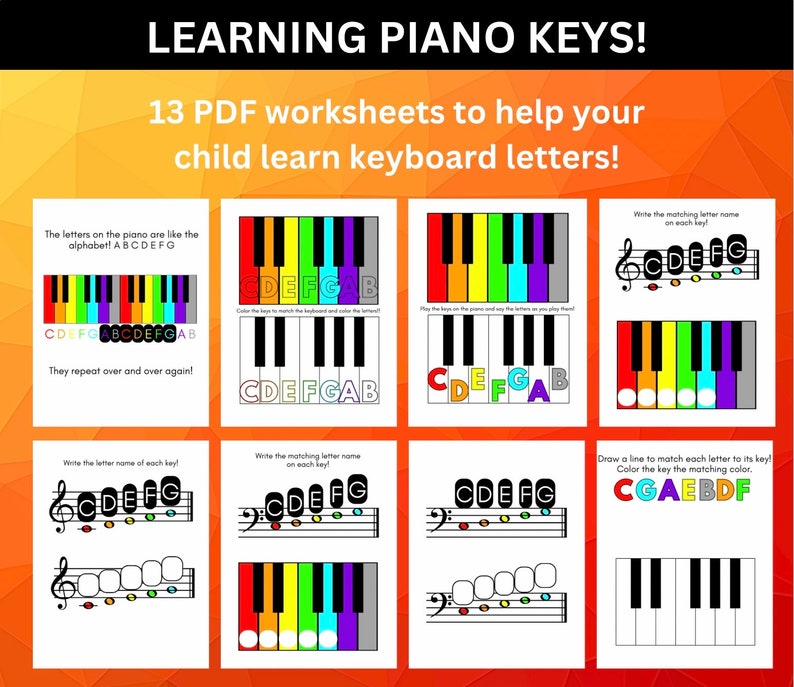 Learn Piano Keys! | Instant Download | Printable - Etsy