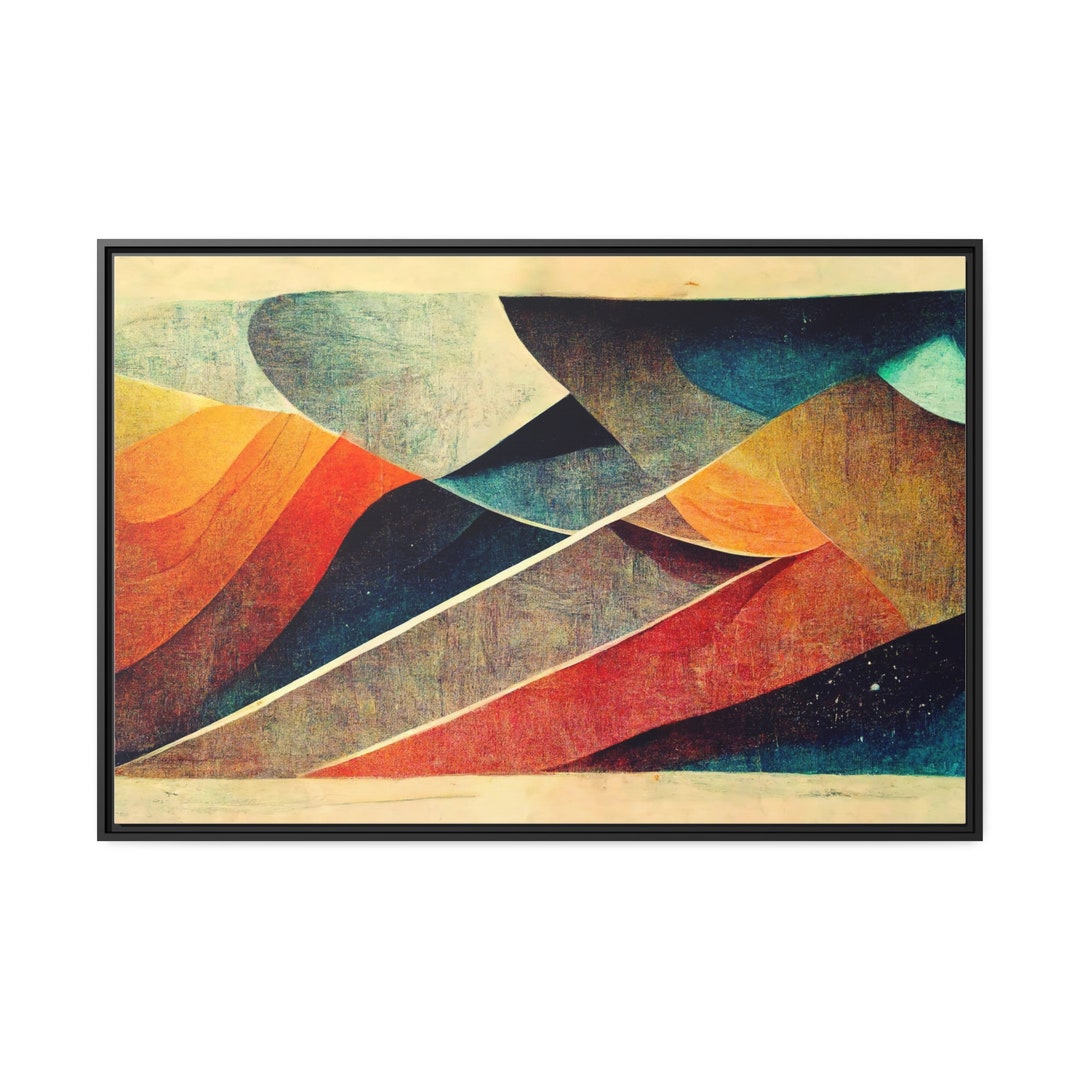 Matte Canvas Black Frame Abstract Painting Abstract Art - Etsy