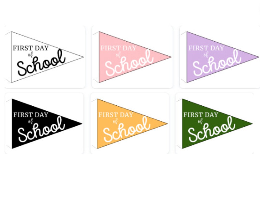 First Day of School Pennant Flag Printable Homeschool School Back to ...