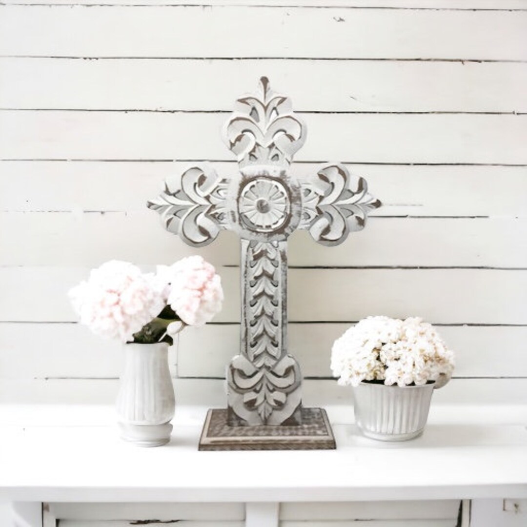 19 Standing Table Top Cross Farmhouse Standing Cross Rustic Wood Hand ...