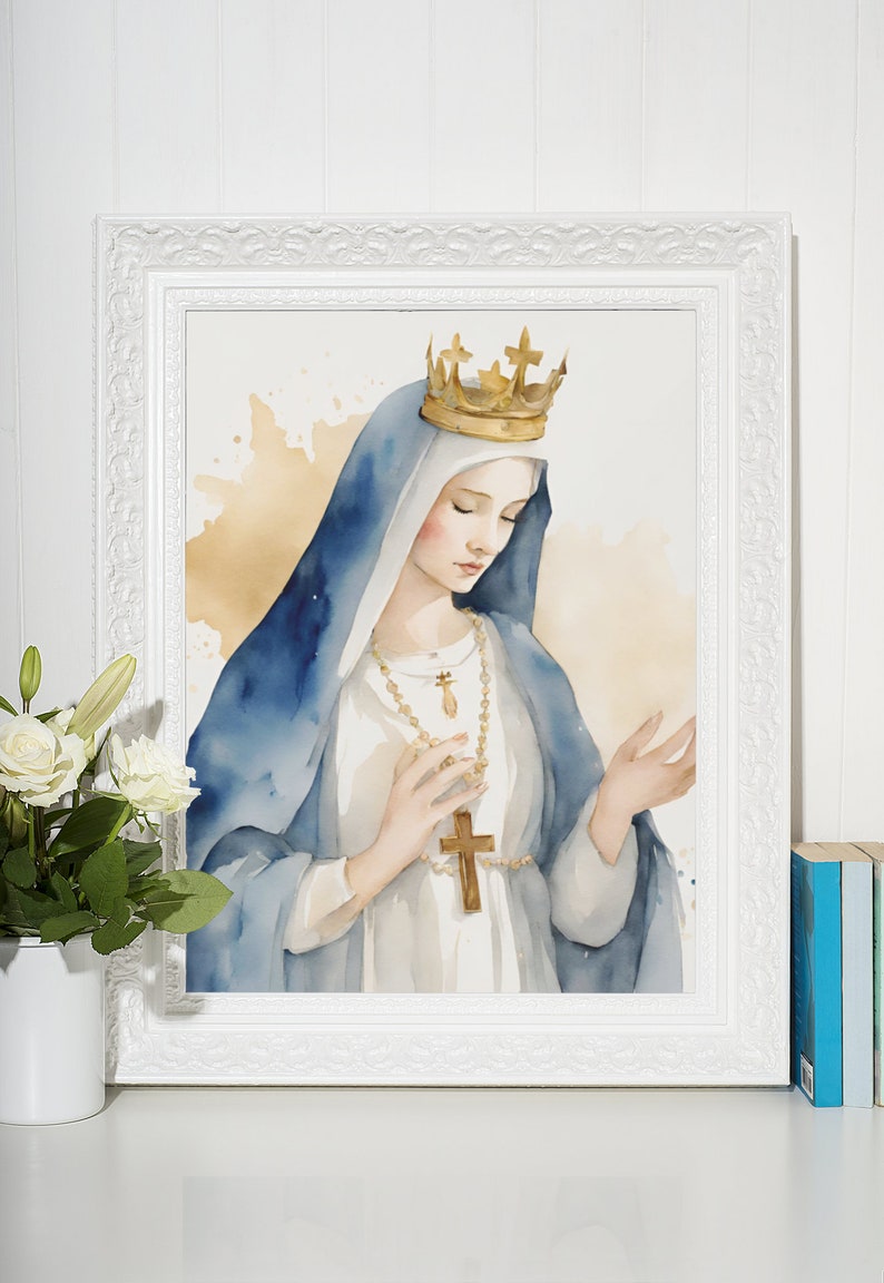 Mother Mary Artvirgin Mary Art Printablereligious - Etsy