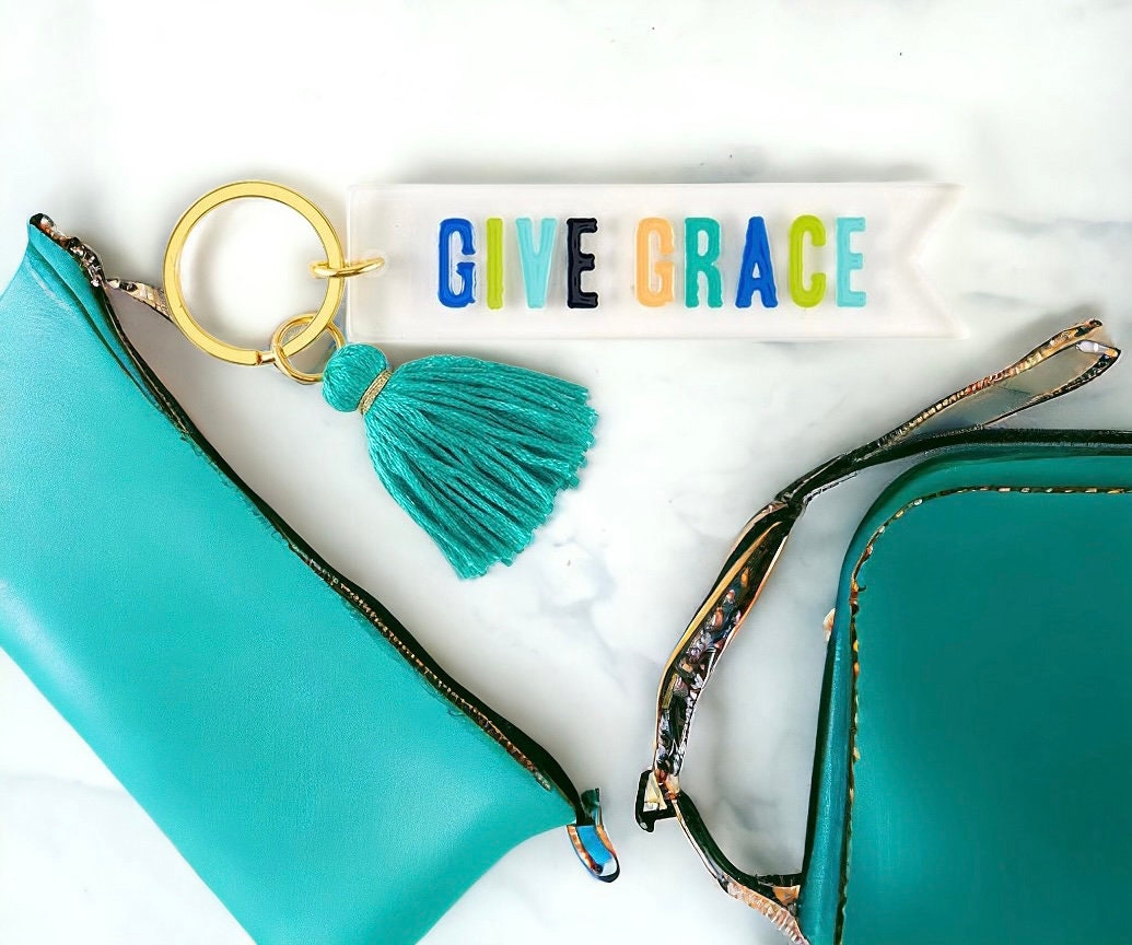 50% OFF! Christian Party Favors, Give Grace Acrylic Keychain, Christian ...