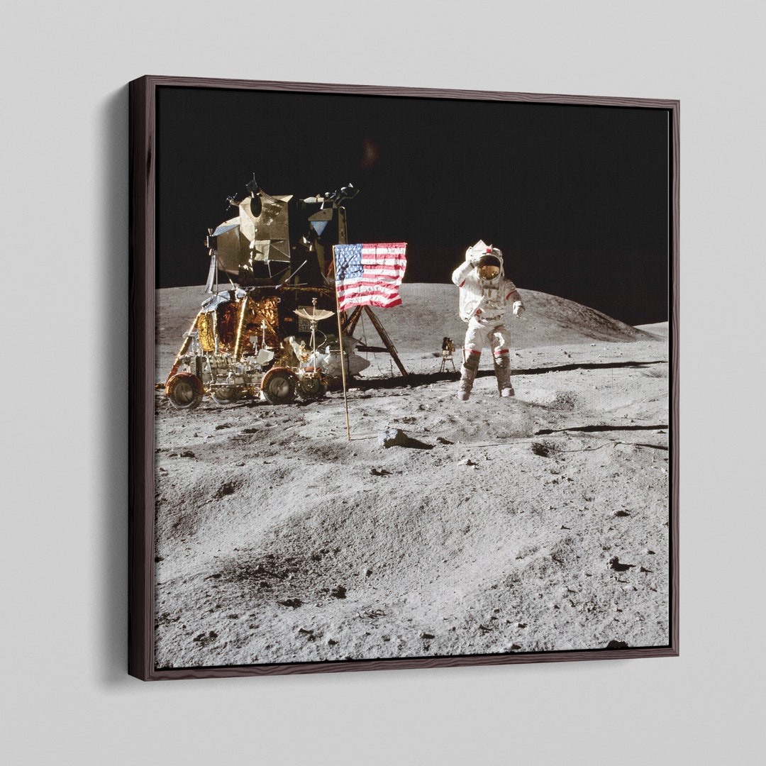 Astronaut John Young Leaps From Lunar Surface to Salute Flag by NASA ...