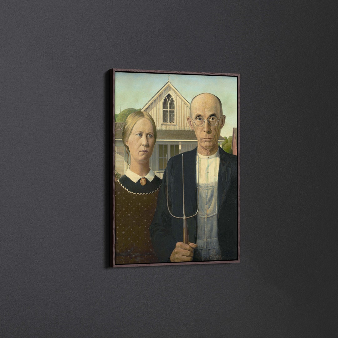 American Gothic by Grant Wood Canvas Wall Art & Poster Print [5:7] - Etsy
