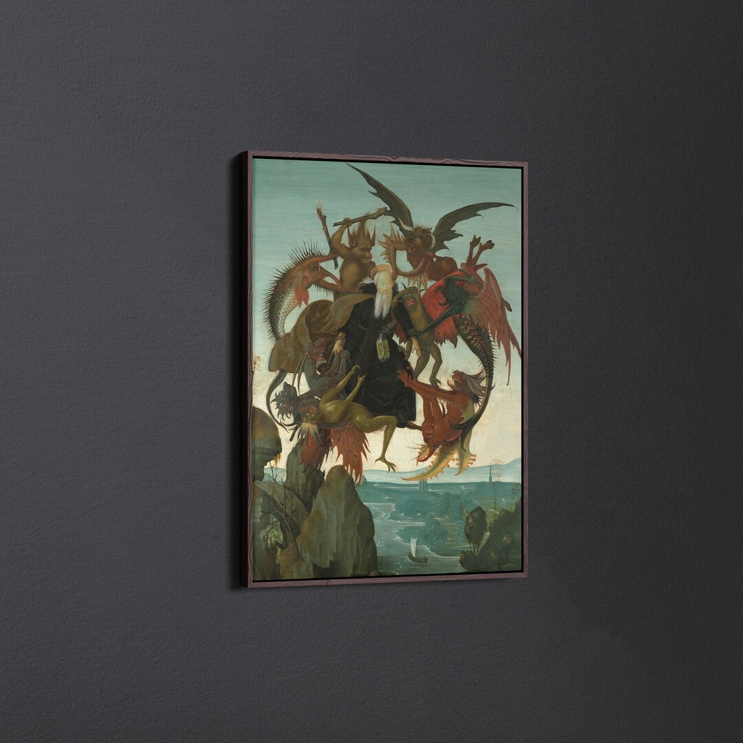 The Torment Of Saint Anthony By Michelangelo Buonarroti Canvas Wall Art