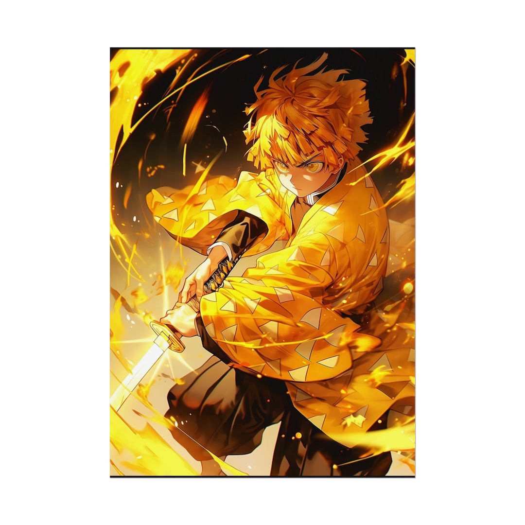 Zenitsu Agatsuma - Demon Slayer - Poster - Fan Art - Etsy