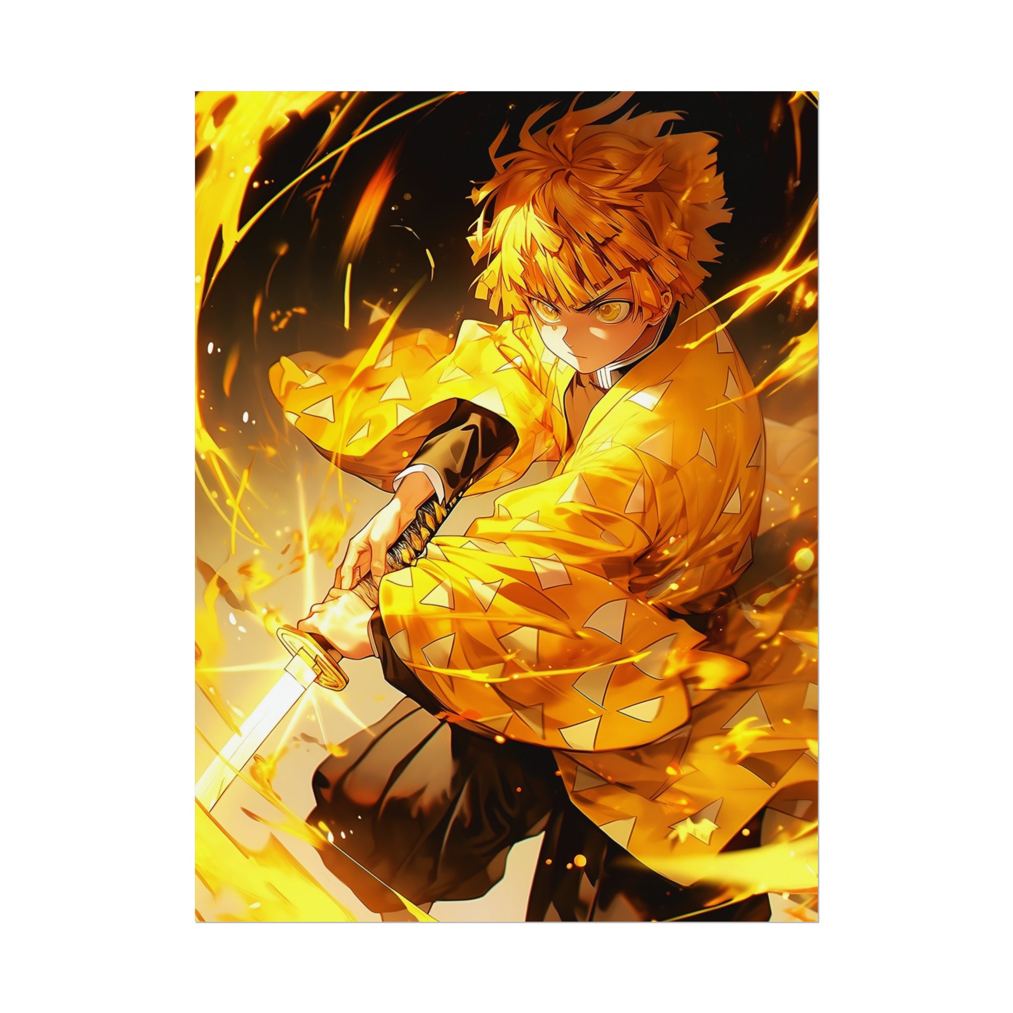 Zenitsu Agatsuma - Demon Slayer - Poster - Fan Art - Etsy