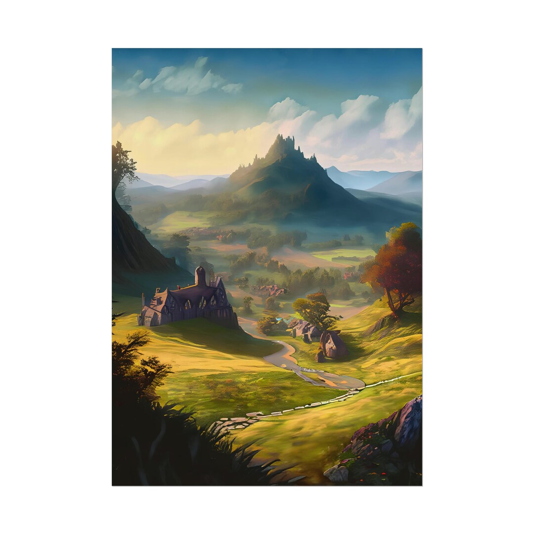 The Shire - Lord of the Rings Inspired Art - Digital Landscape Print ...