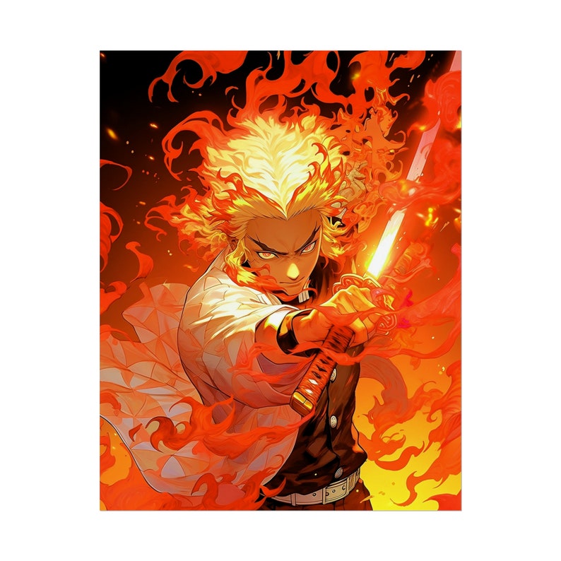 Rengoku Kyojuro - Demon Slayer - Poster - Fan Art - Etsy