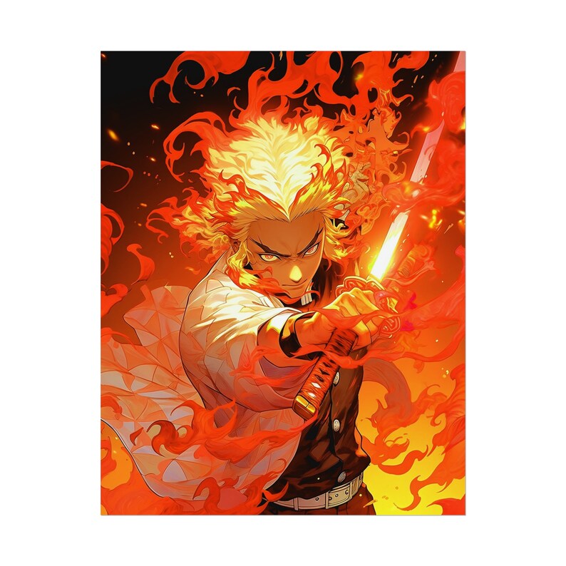 Rengoku Kyojuro - Demon Slayer - Poster - Fan Art - Etsy