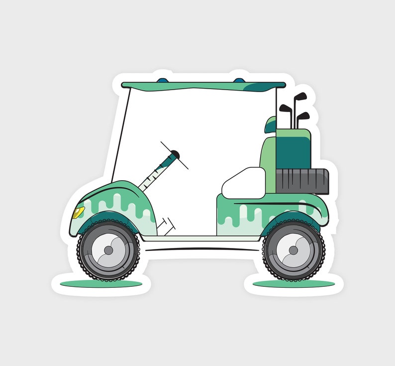 Golf Cart Vinyl Sticker Sport Waterproof Gift - Etsy