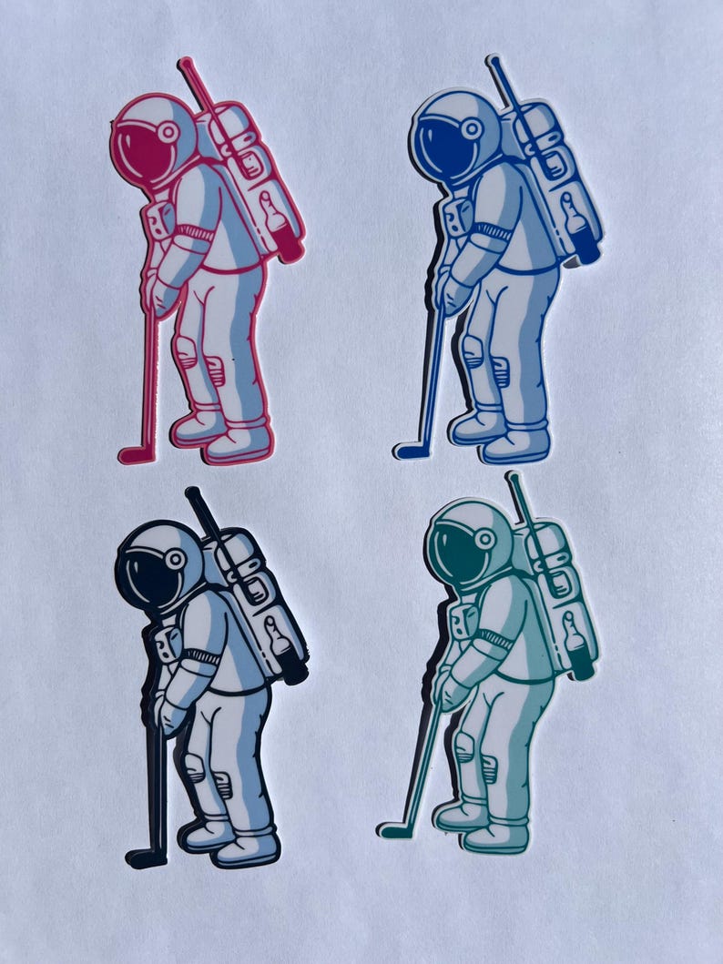 Astronaut Golf Sticker | Vinyl Die Cut Sticker | Waterproof | Golf Gift ...
