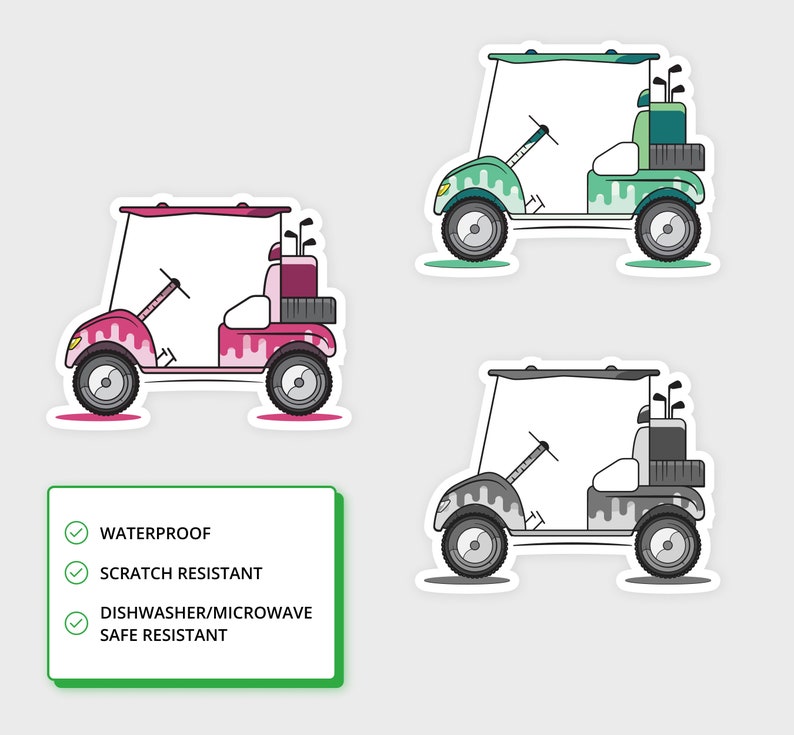 Golf Cart Vinyl Sticker Sport Waterproof Gift - Etsy