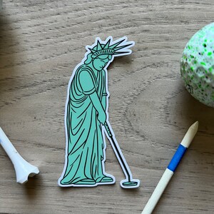 Statue of Liberty Golfer | Vinyl Die Cut Sticker | Waterproof | 4th of ...